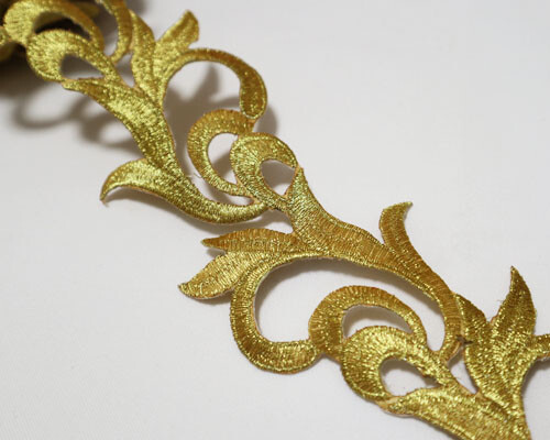 1 Yard Embroidery Gold Metallic Lace Trims Crafts Sewing Costume ...