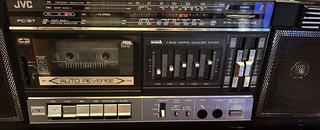 Vintage JVC Pc-37 Portable Cassette Radio 2 Way 4 Speaker System Stereo ...