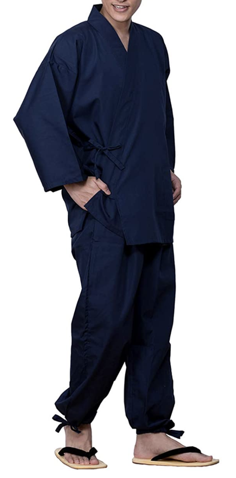 Japanese Traditional Working Wear Samue Clothing Relax Wear Polyester ...