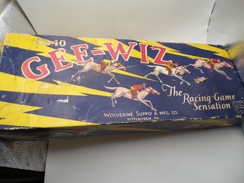 Vintage Wolverine Supply Gee-Whiz Tin Toy Horse Racing Game Sensation ...