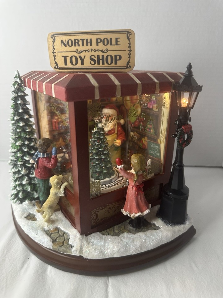 Amusements Santas North Pole Toy Shop Musical Figurine Plays 8 ...