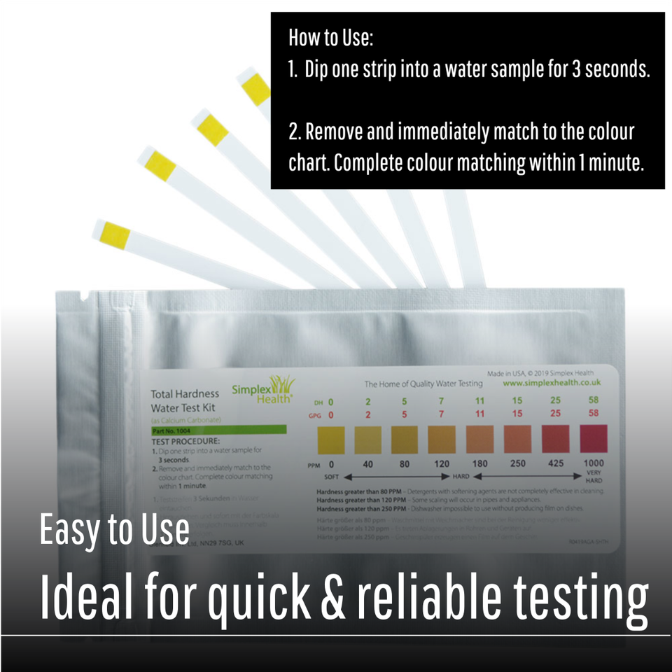 Total Water Hardness Test Strips Kit x 10 Drinking Water Softener ...