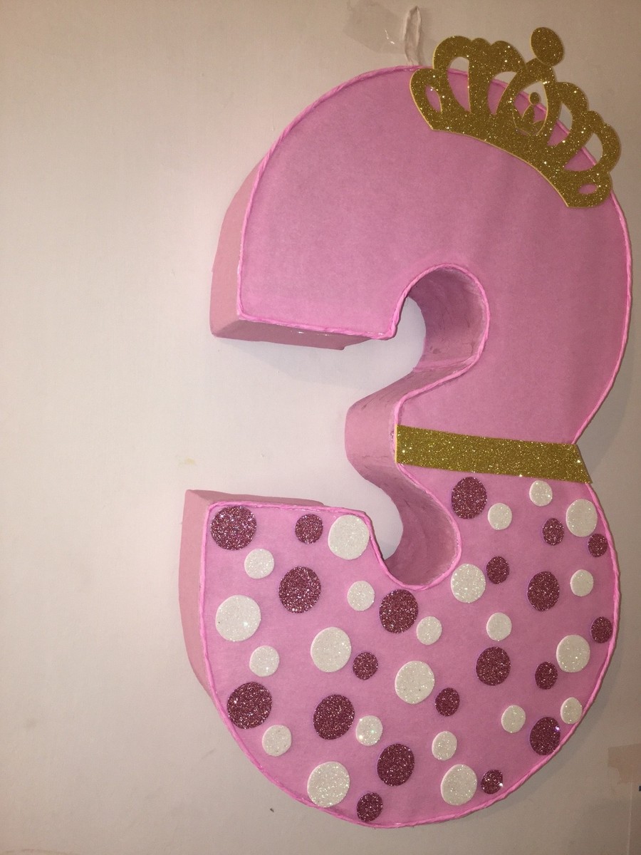 Pink Number 3 With Crown