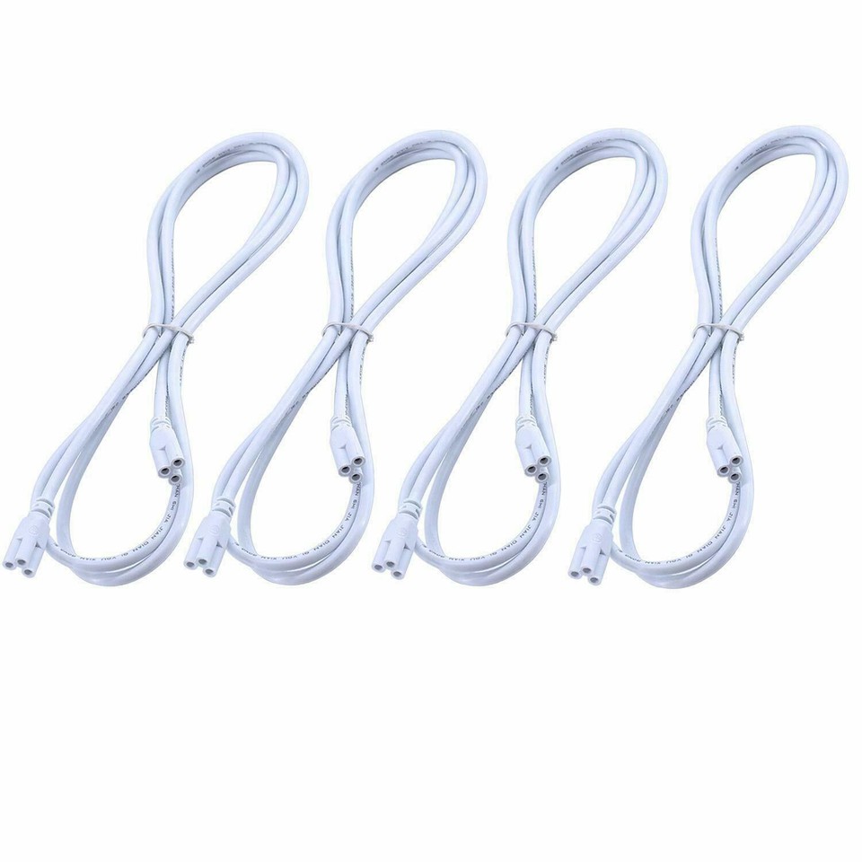 4/8 Pack 4FT 3Pin Plug Cord Wire for T5 T8 LED Tube Shop Light Fixture ...