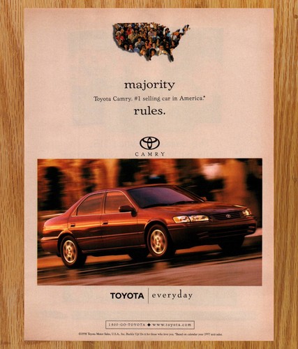 Toyota Camry Automobile #1 Selling Car - Magazine Print Ads Ephemera ...