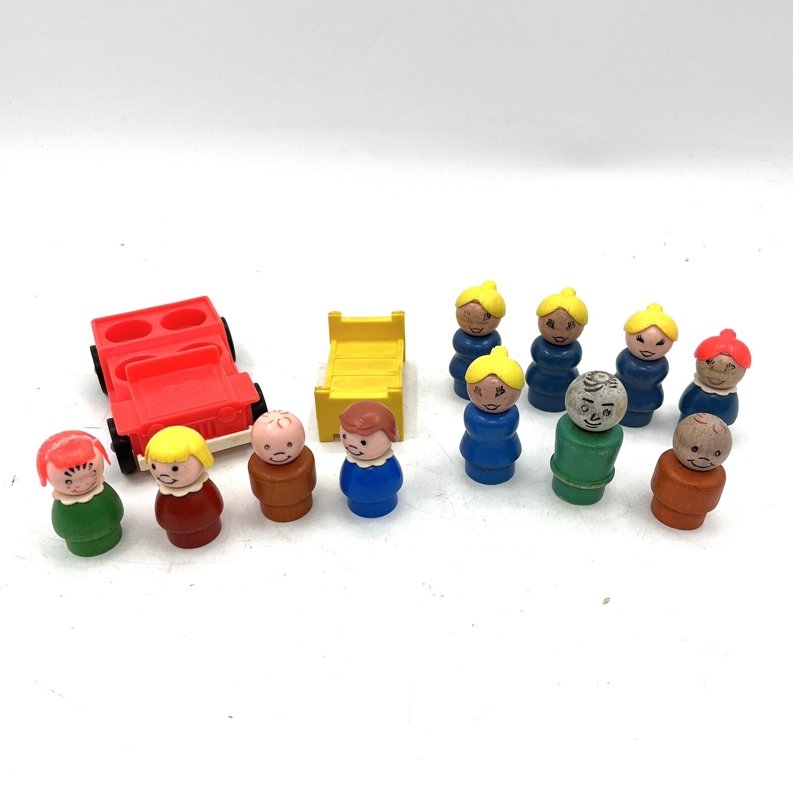 Vintage Little People Wooden and Plastic Figures Lot of 13 | eBay