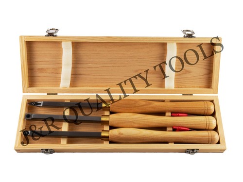 VCT 3pc carbide wood lathe turning chisel tool set with replaceable ...