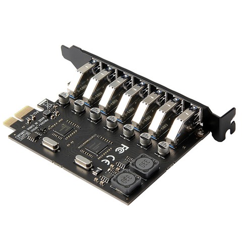 7 Ports PCI-E Express To USB 3.0 Expansion Card Adapter Hub External ...