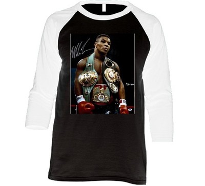 Mike Tyson 3 Belts Cool Retro Boxer Fan Raglan 3/4 Sleeve | eBay