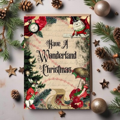 Alice In Wonderland Christmas Card , Vintage Alice Christmas Card | eBay UK