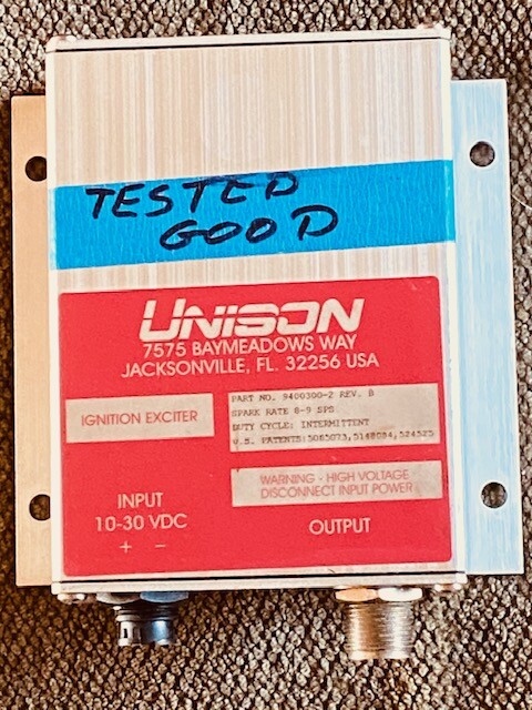 Unison Ignition Exciter for Gas Turbine Engines Part Number 9400300-2 ...