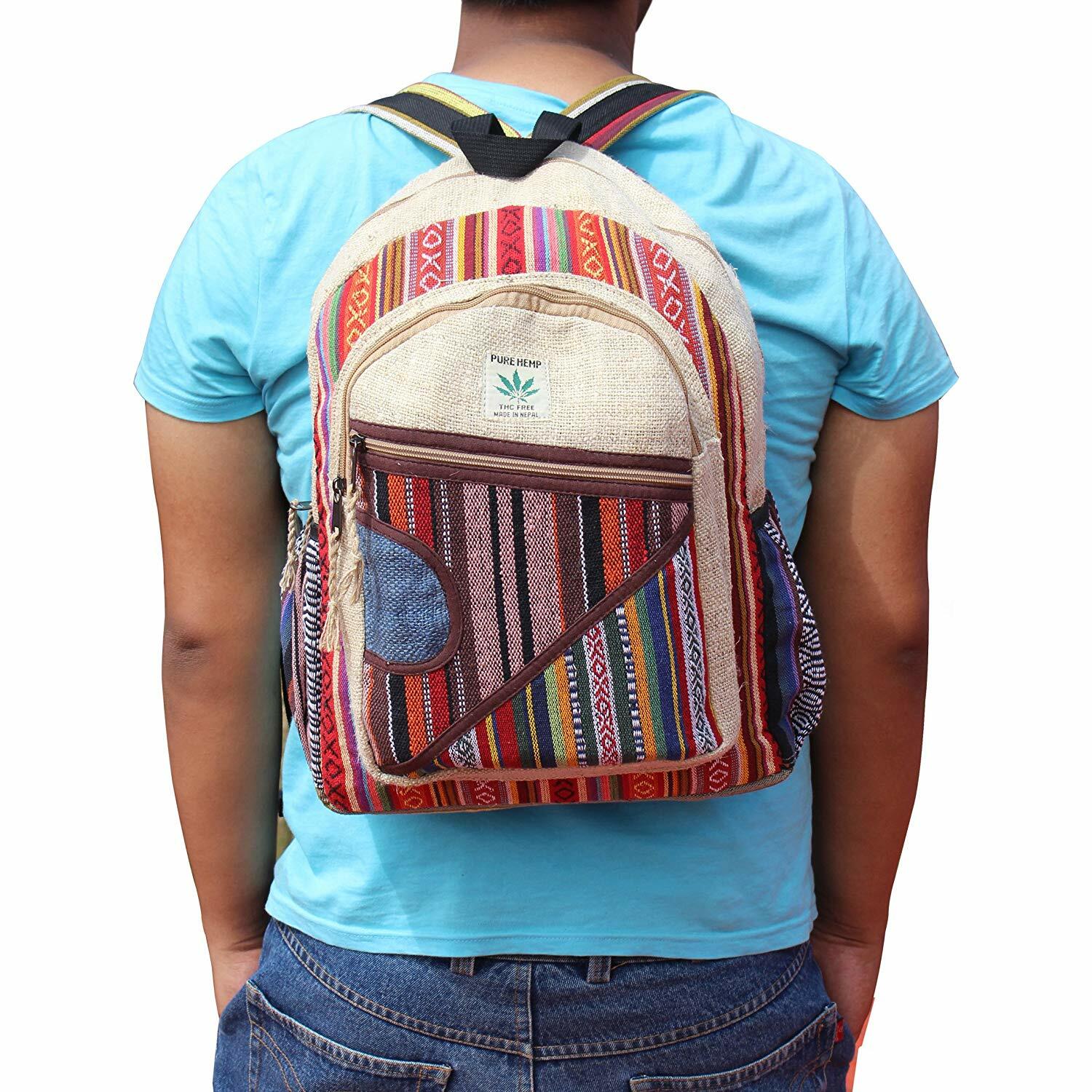 Himalayan Group Multi Pocket Pure Hemp Laptop Backpack NWT USA SELLER ...