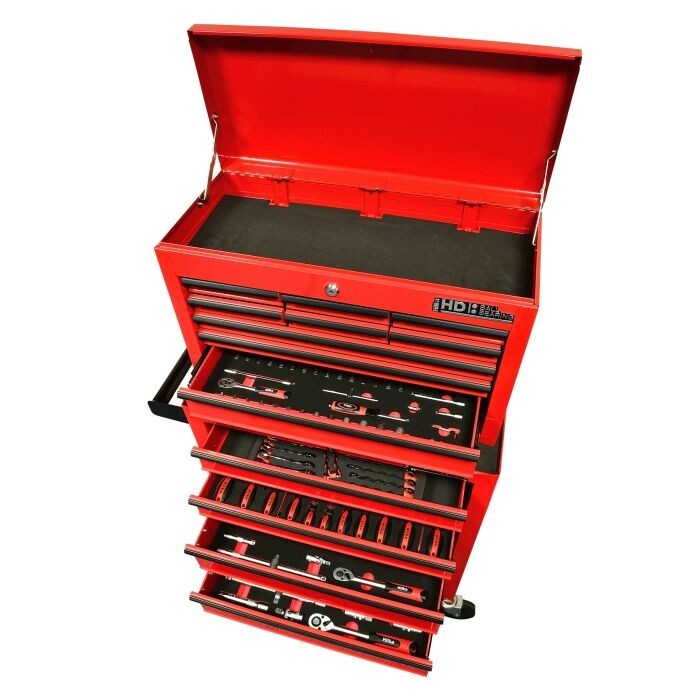Hilka tool storage trolley chest cabinet with 186 piece eva foam tool ...