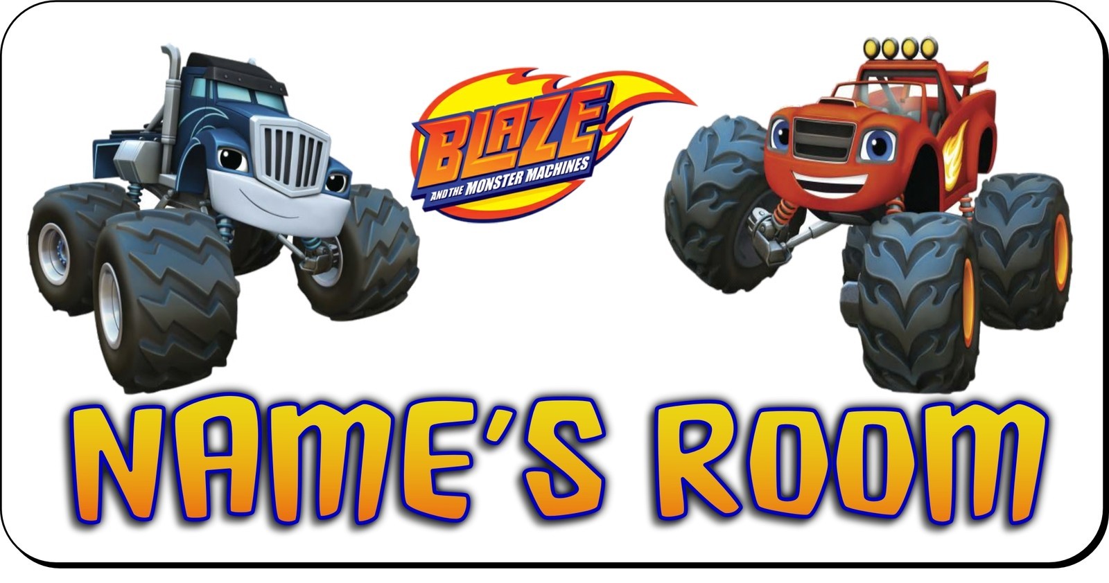 Personalised 'Blaze And The Monster Machines' Aluminium Door Name ...