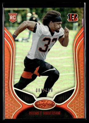 2019 Certified Orange Rodney Anderson Rookie /199 Cincinnati Bengals ...