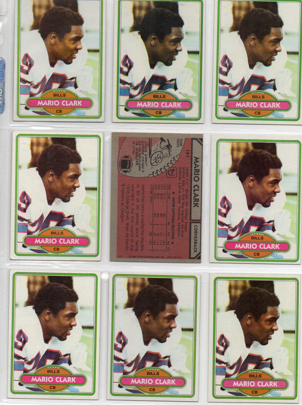 1980 TOPPS 191 MARIO CLARK BILLS | eBay