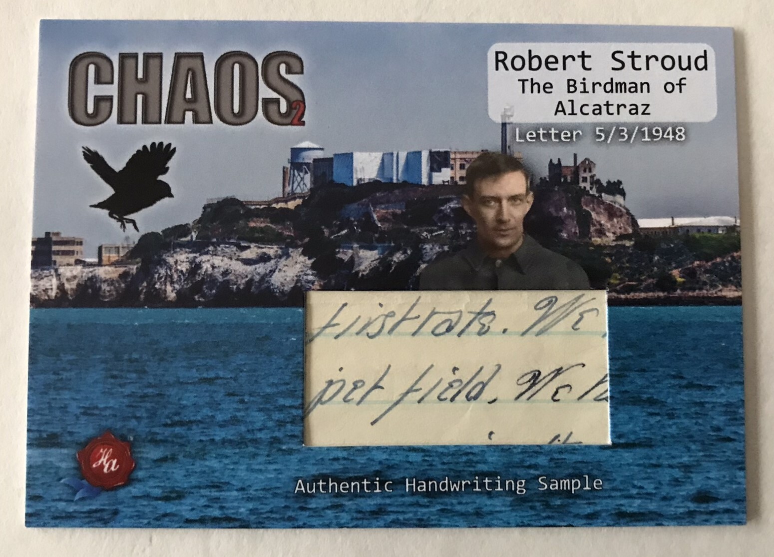 Birdman of Alcatraz Handwriting Relic 2020 Historical Autograph Chaos 2 ...