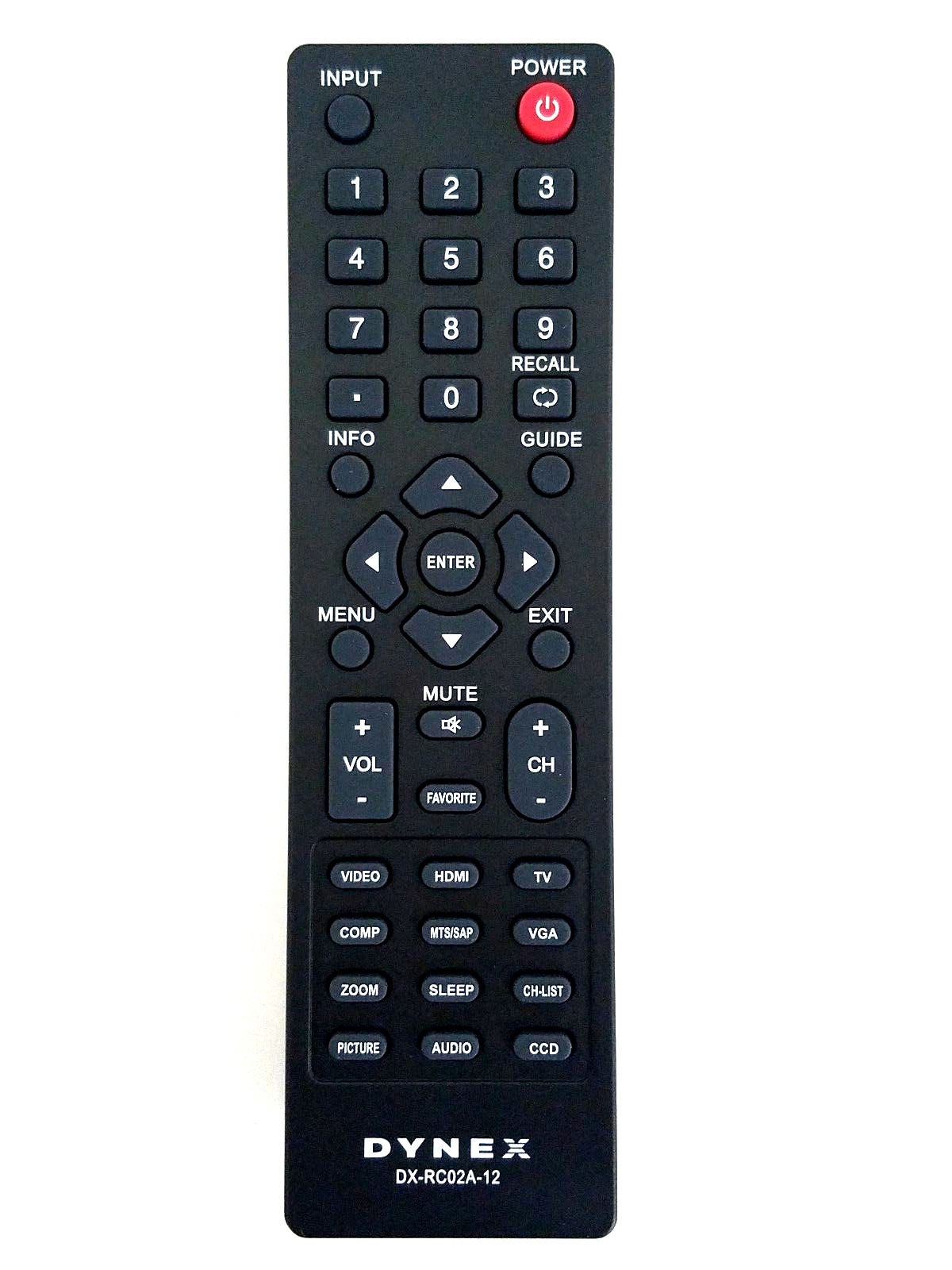 Dynex DX-RC02A-12 TV Remote Control DX-40L150A11 , DX-37L200A12 , DX ...
