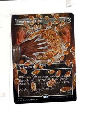 MTG SkeenAB Smothering Tithe BORDERLESS FOIL from Commander Masters. NM ...