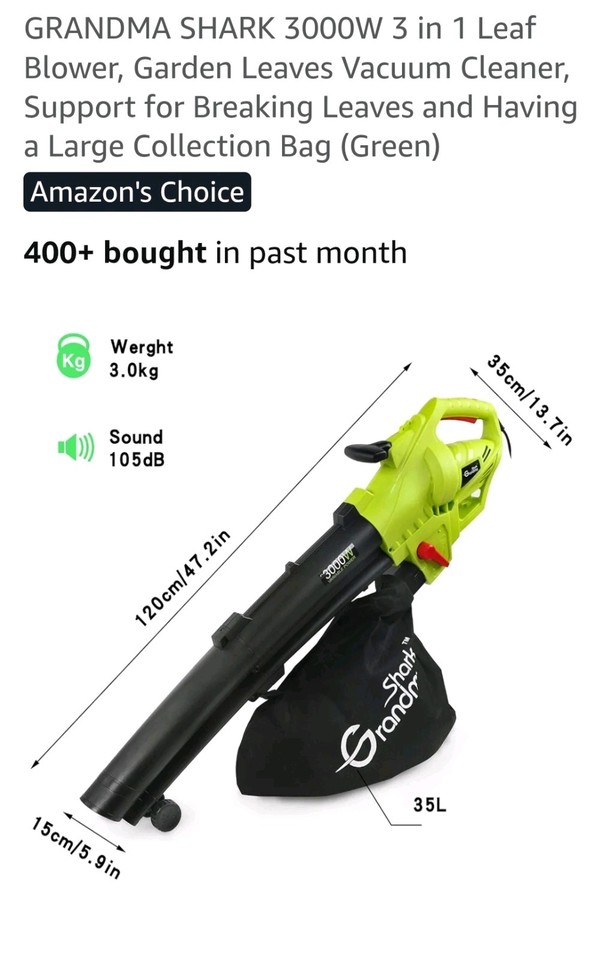 Shark Grandma Leaf Blower - New In Box | eBay UK