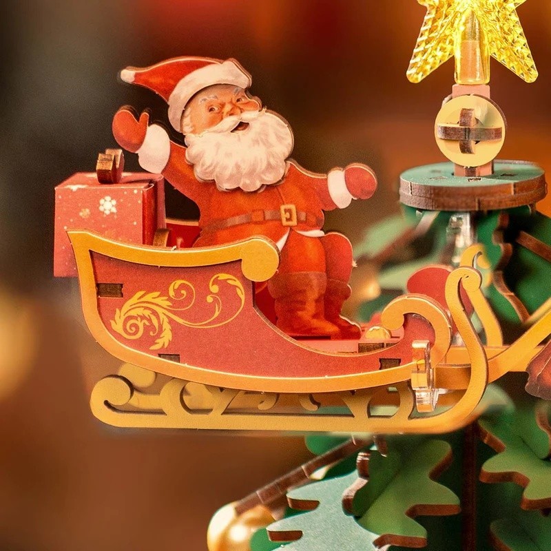 🎄 Robotime Rolife Christmas Melody Tree 3D Wooden Puzzle -Music Box ...