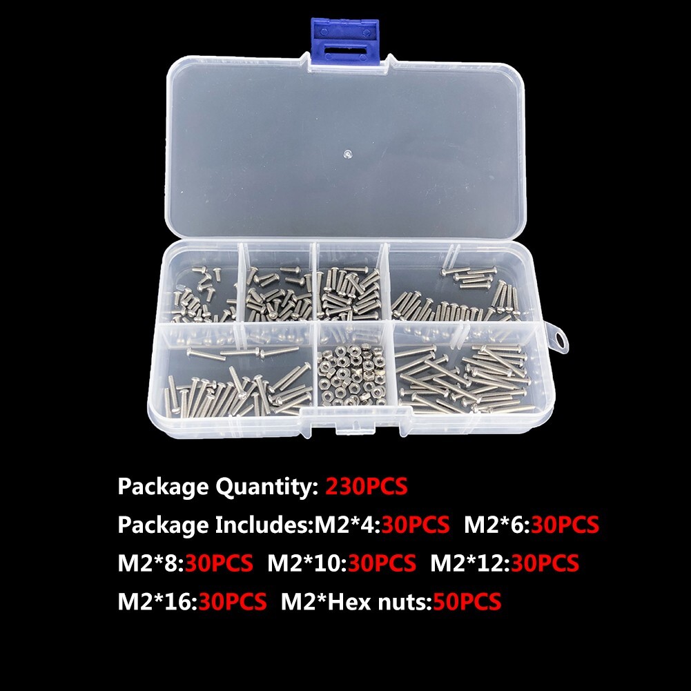 Top Quality 304 Stainless Steel M2 Socket Screws and Nuts Set (230pcs ...