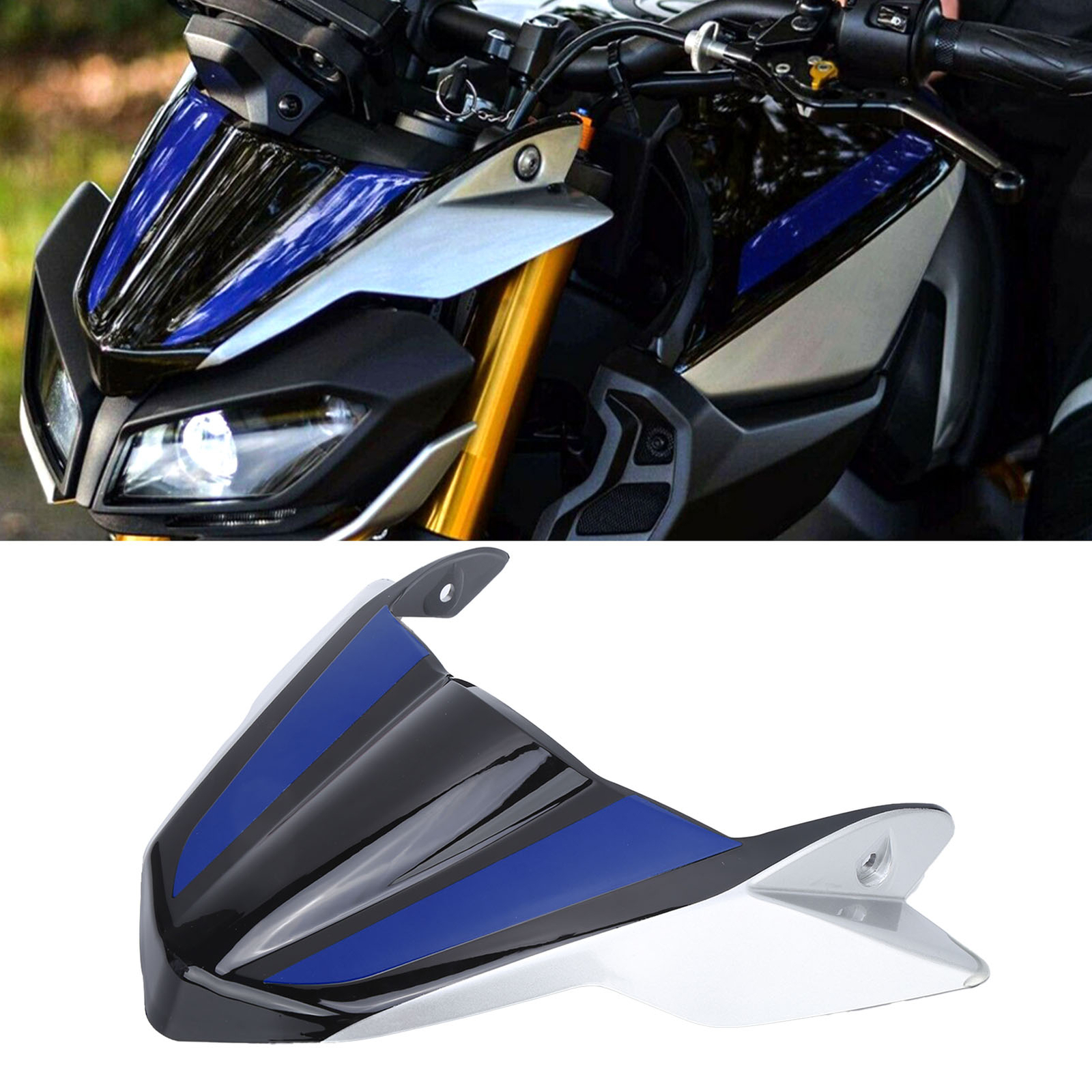 *Blue Front Windscreen Fairing Winglet Airflow Wind Deflector For MT‑09 ...