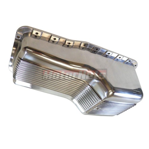 Ford Polished Finned Aluminum 260-302 Oil Pan SB 64-73 Mustang Hot Rat ...