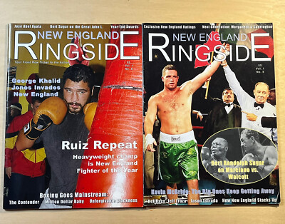2 New England Ringside Boxing Magazines John Ruiz, Jeff Fraza, Jason ...