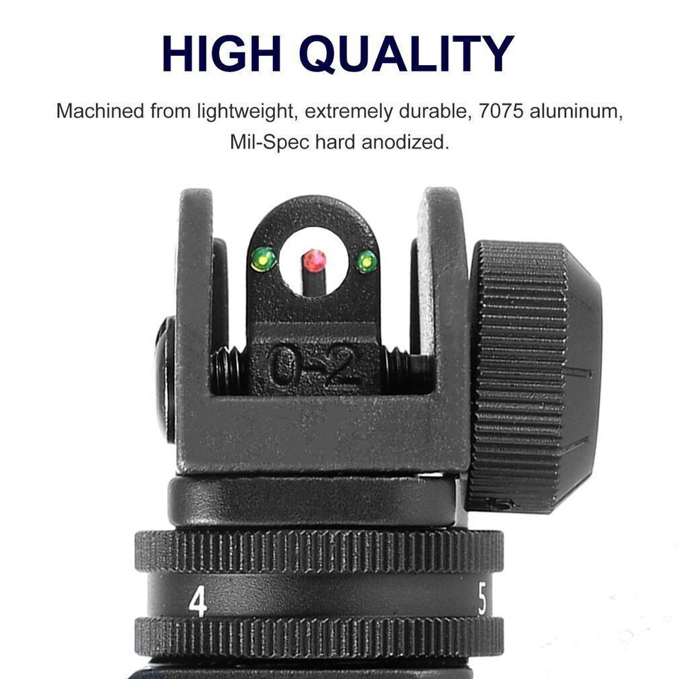 Fiber Optic Iron Sight Flip Up Iron Sights Front and Rear Sight for ...