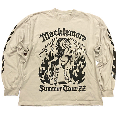 Macklemore Sz Large White Unicorn 2022 Long Sleeve Tour T-Shirt RARE ...