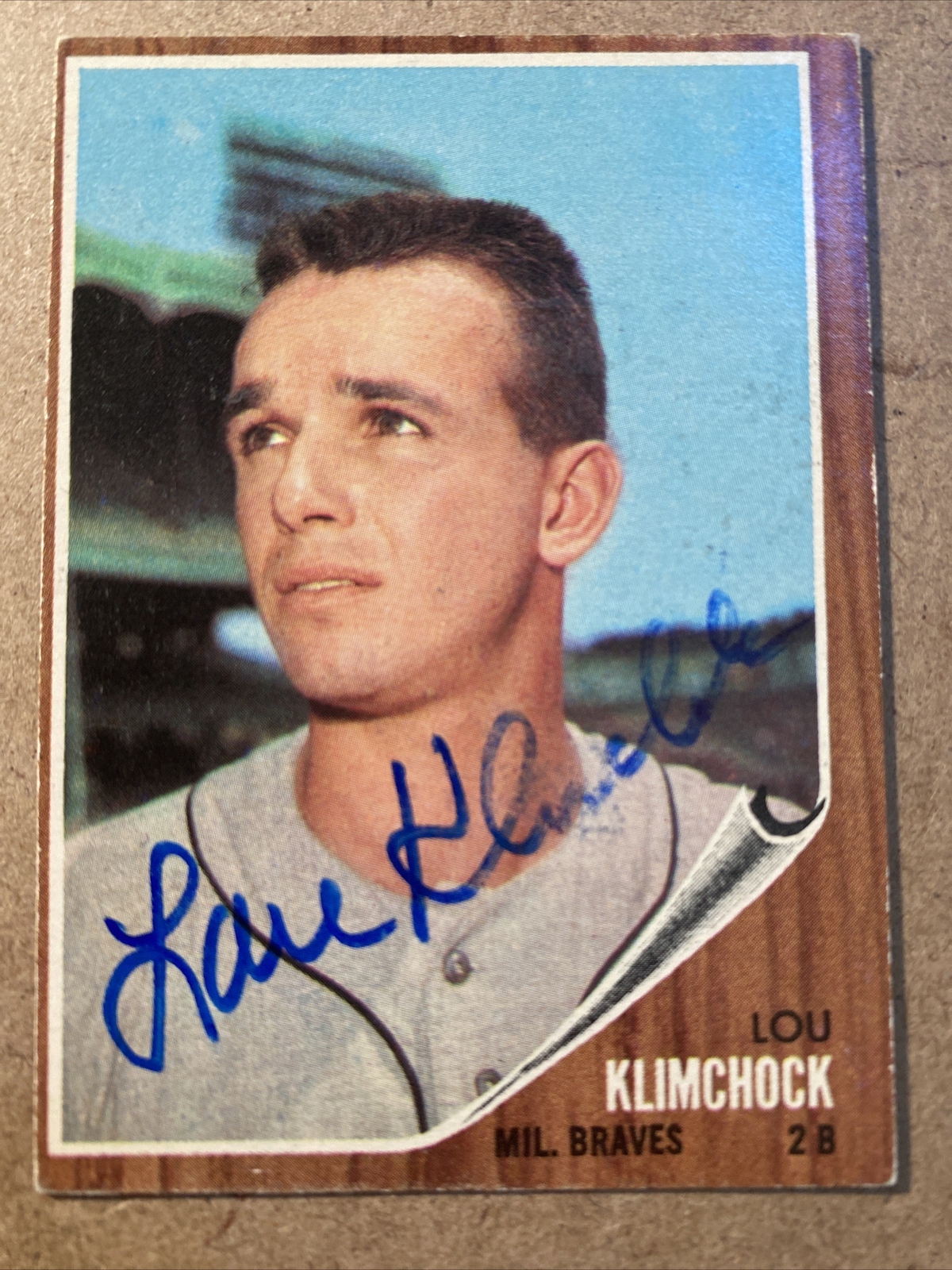 Lou Klimchock 1962 Topps #259 AUTOGRAPHED SIGNED Card - Milwaukee ...