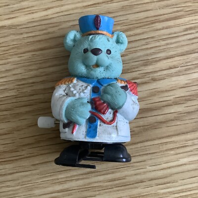 Vintage miniature rubber teddy bear marching band leader - wind up toy ...