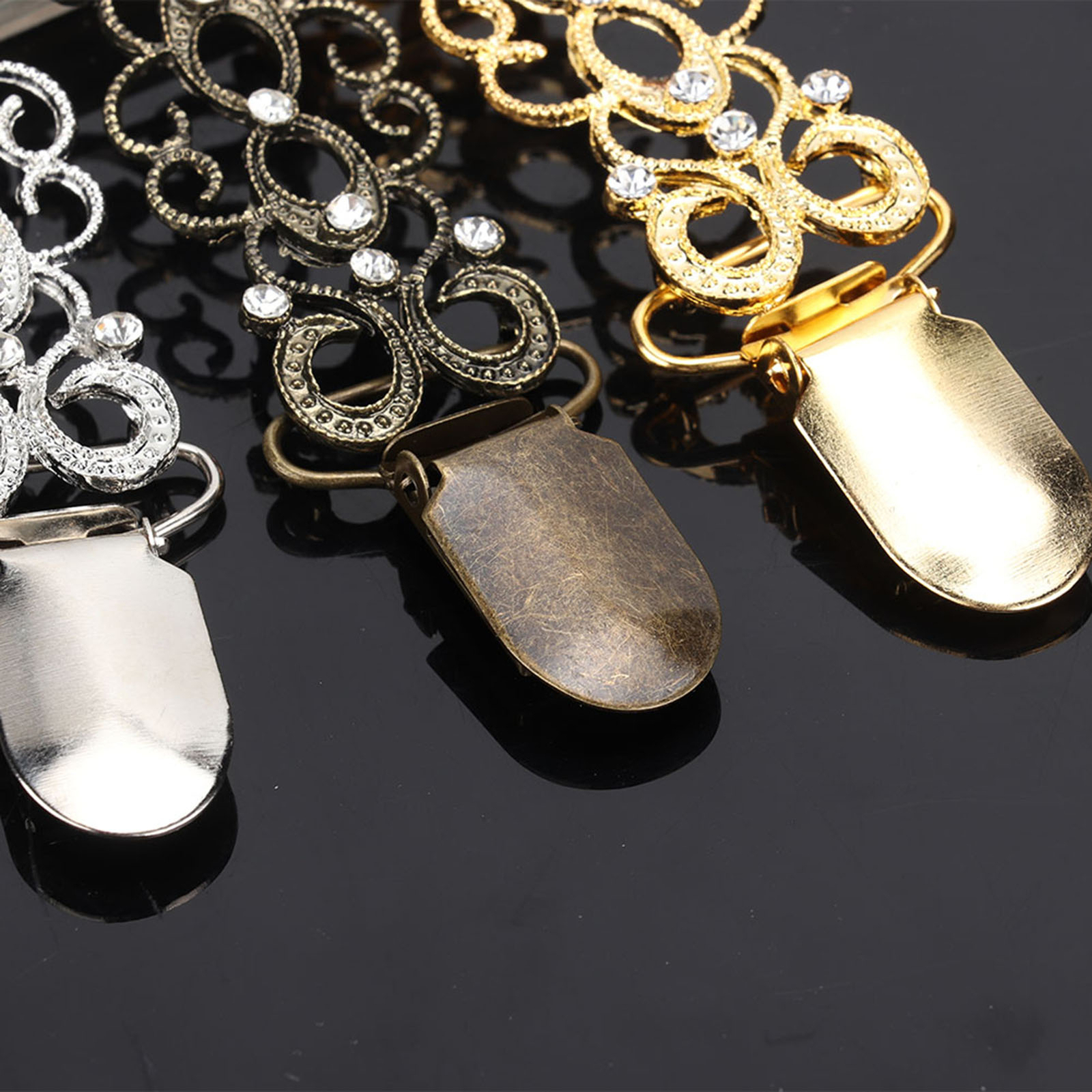 3pcs Hollow Flower Pattern Cardigan Clip Brooch For Sweater Blouse ...