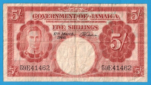 Jamaica 1960 Five Shillings Note P #45 - Tear | eBay.de