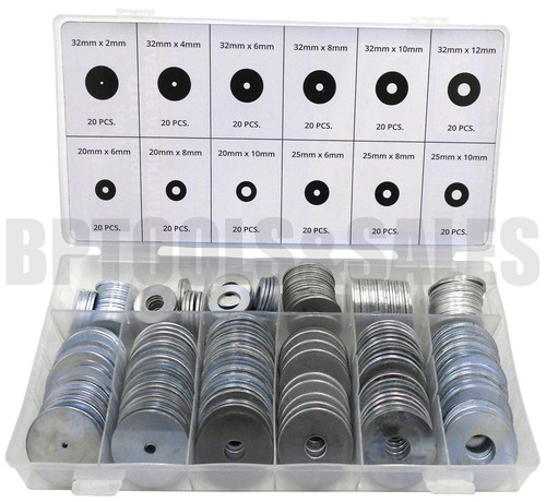 240pc Large Flat Penny Steel Fender Washer Assortment 91044650443 | eBay