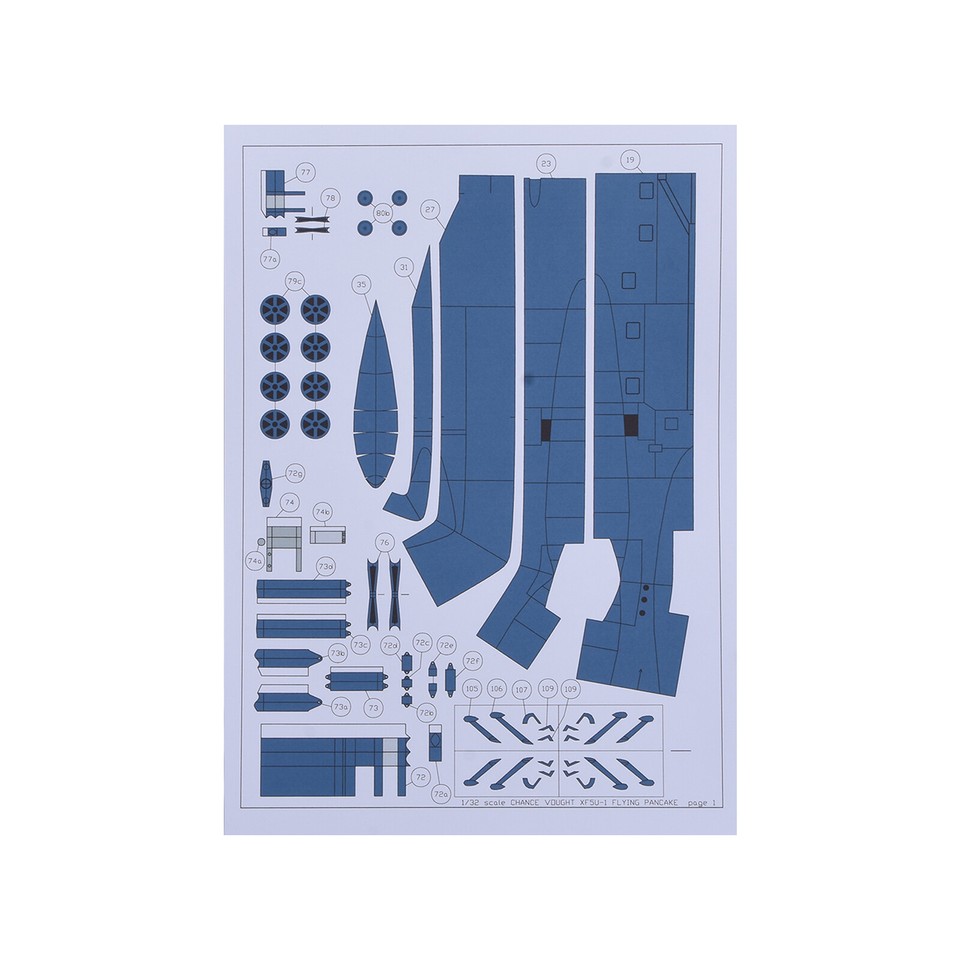 1:32 US XF5U-1 Flying Pancake Fighter Plane 3D Paper Model Puzzle Kit ...