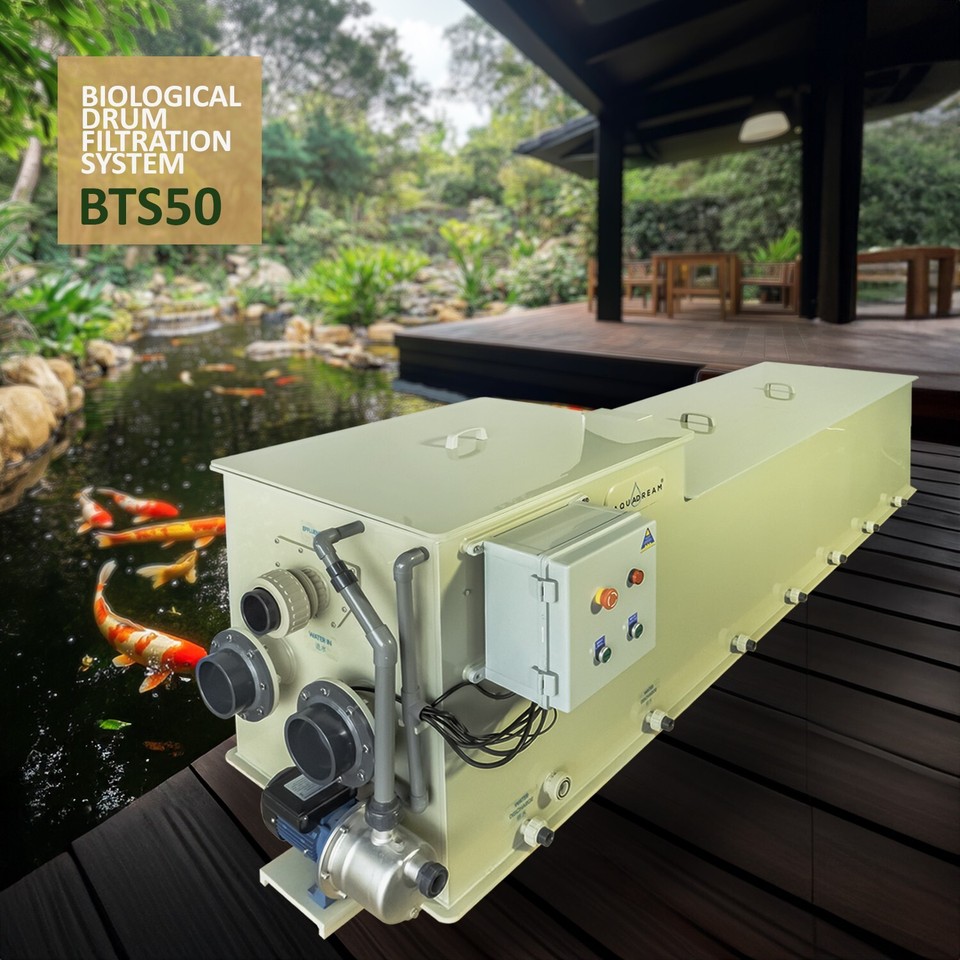 Macro Drum Pond Filter with Filter Media, Integrated Filtration ...
