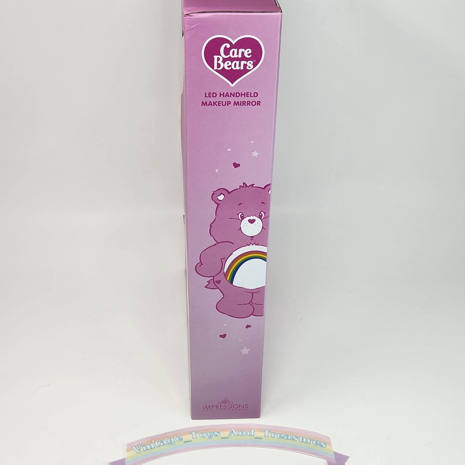 CARE BEARS LED HANDHELD MAKEUP MIRROR IMPRESSIONS PINK CHEER BEAR NEW ...