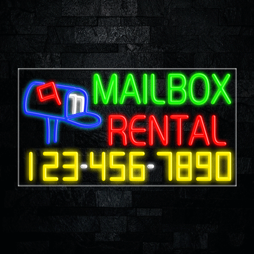 Mailbox Rental LED Neon Sign 33"L x 18"H #35080 | eBay