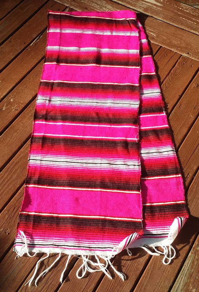 PINK Mexican Serape Table Runner 72" Lightweight Saltillo Sarape | eBay