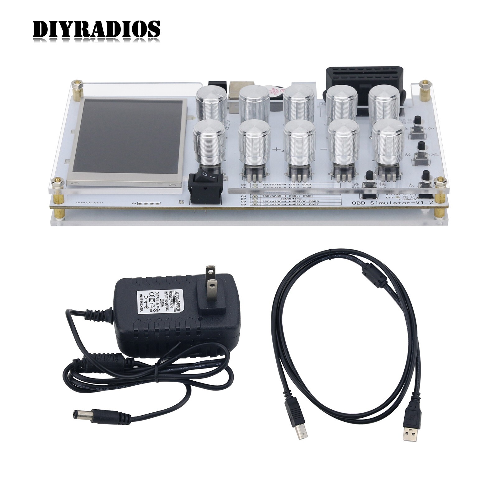 SAE-J1939 ECU OBD Simulator with Screen for Vehicles Trucks ELM327 ...