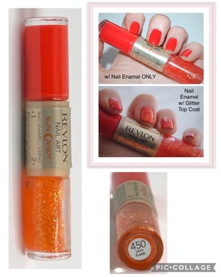 REVLON Nail Art Sun Candy 2-IN-1 Nail Enamel #450 LAVA FLAME 0.26 fl oz ...