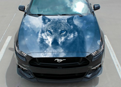 Wolf Car Hood Wrap Decal Vinyl Sticker Full Color Graphic Fit Any Car ...