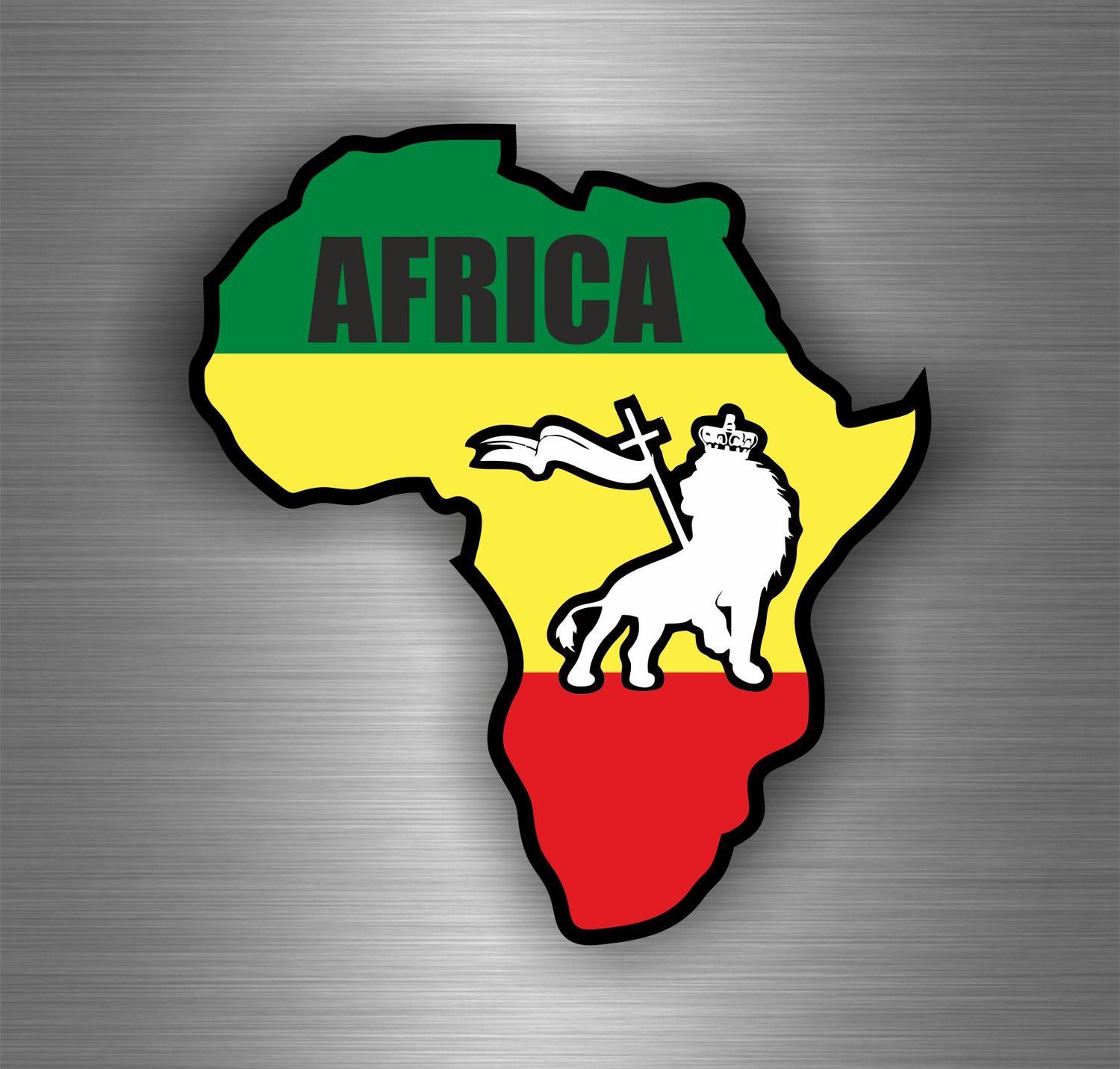 Sticker car decal rasta reggae JAH africa lion of judah one love ...