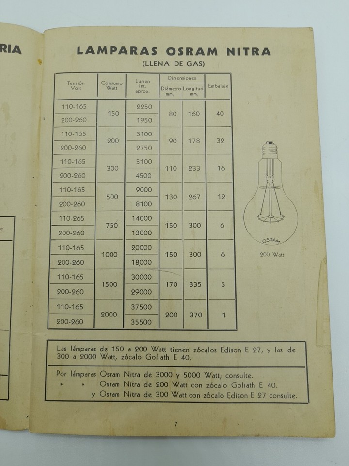 X-Rare Vintage 1939 OSRAM Lighting Catalog + Glimm Lamp/Bulb Germany ...