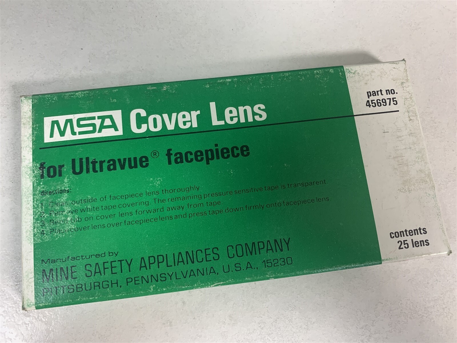 MSA Cover Lens Ultravue Facepiece 456975 Pack of 25 Full Facepiece Respirator | eBay