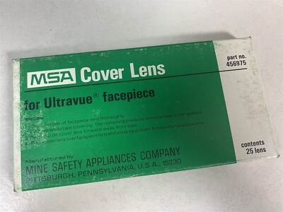 MSA Cover Lens Ultravue Facepiece 456975 Pack of 25 Full Facepiece ...