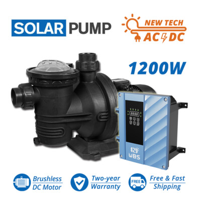 1200W Solar Hybrid Swimming Pool Pump Kits with AC/DC Auto-switching ...
