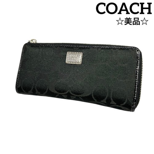[COACH] Coach Signature Long Wallet L-shaped Zipper Long Wallet | eBay